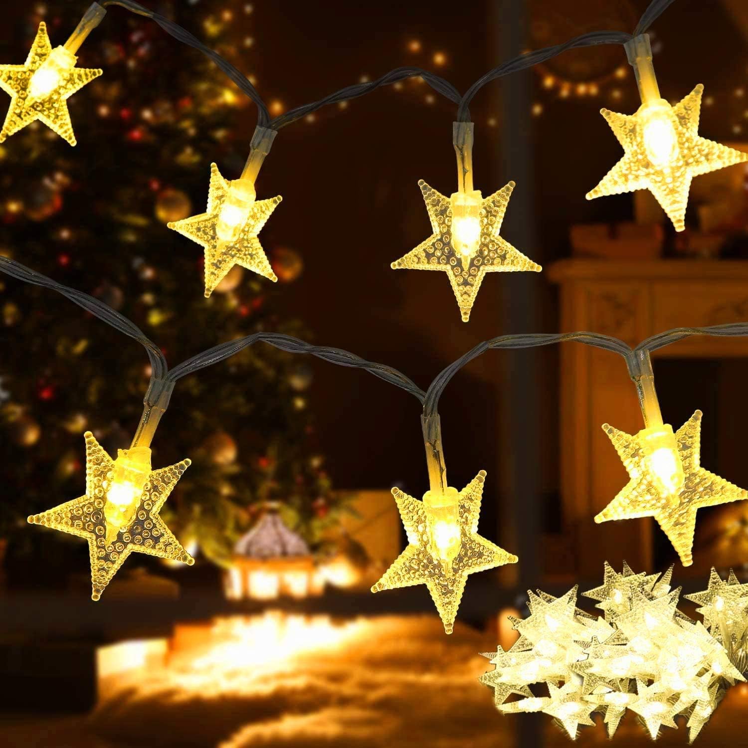 FANSIR Star Fairy Lights, Battery Operated String Lights 7.5m/ 25ft 50 ...