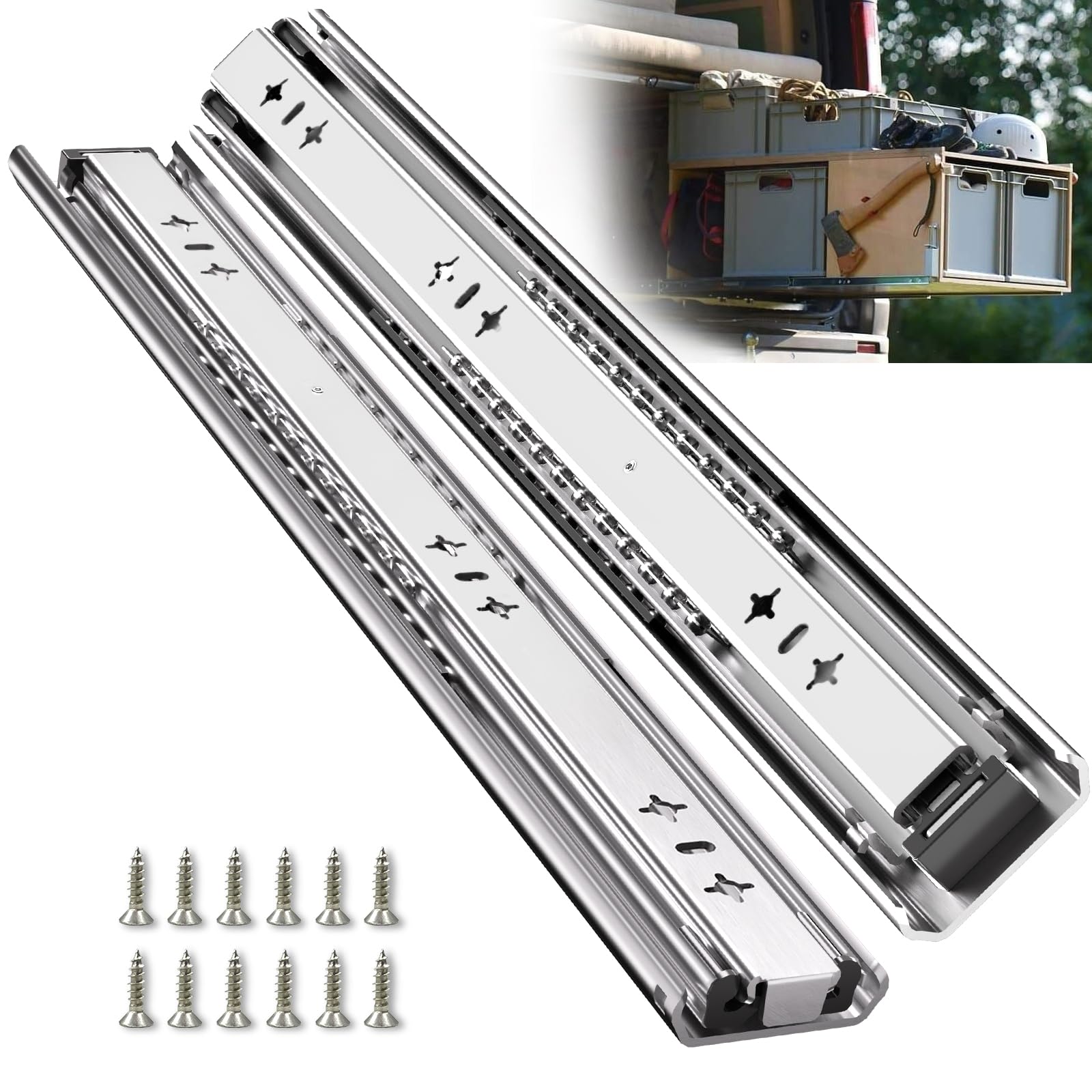 Snapklik.com : 1 Pair 260 Lbs Heavy Duty Drawer Slides 16 18 20 22 24 ...