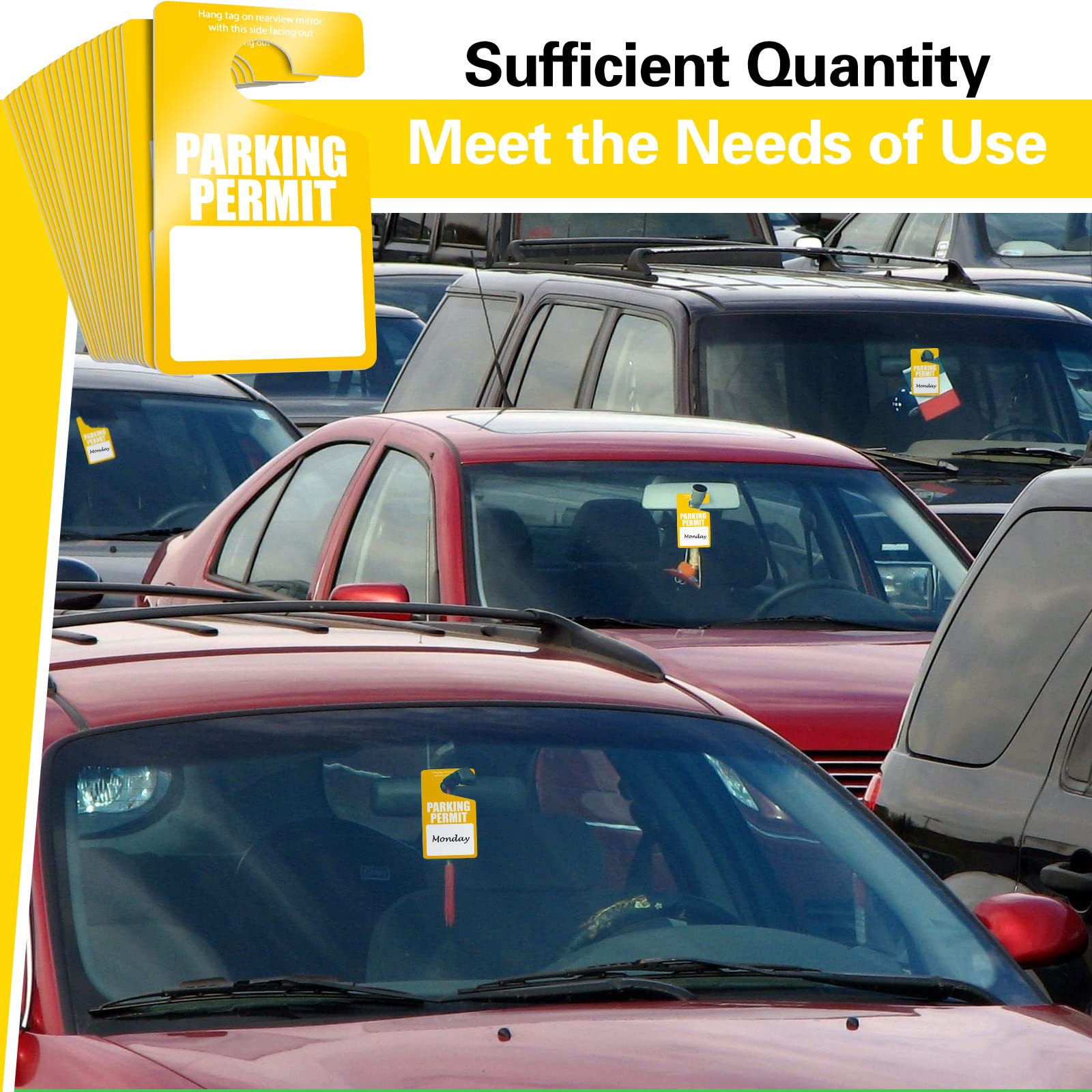 Snapklik.com : 100 Pack Parking Permit Hang Tags Plastic Parking ...
