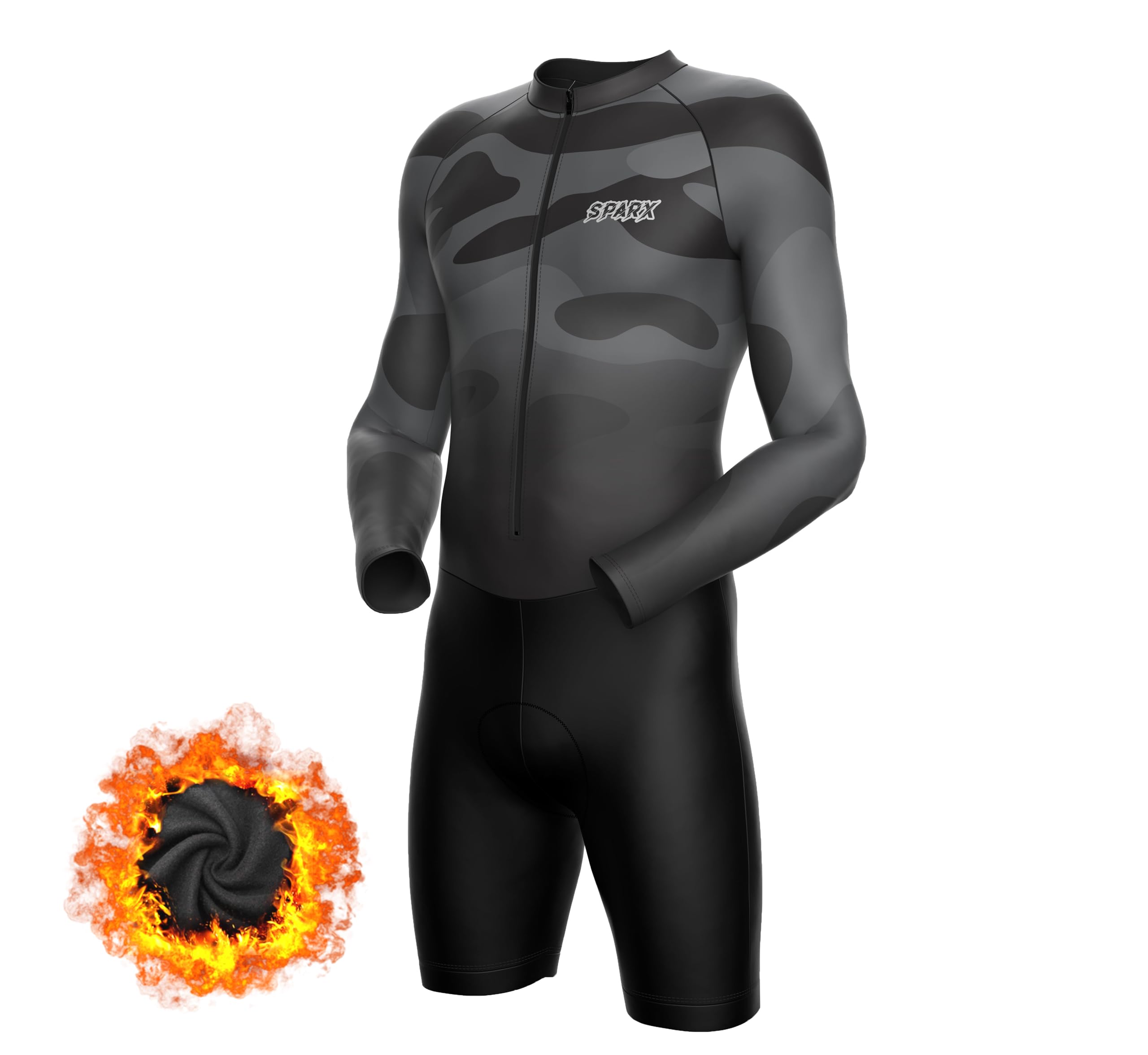 Snapklik.com : Sparx Long Sleeve Winter Cycling Thermal Skinsuit Pro ...