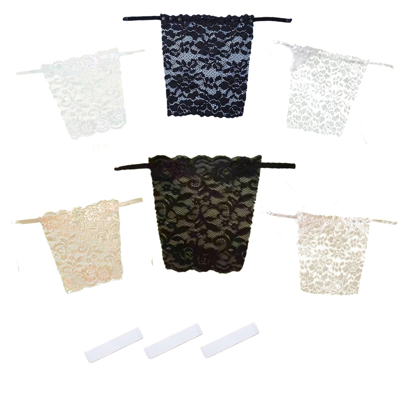 Eowppue 6 Pcs Lady Lace Clip-on Mock Camisole Bra Insert Overlay ...