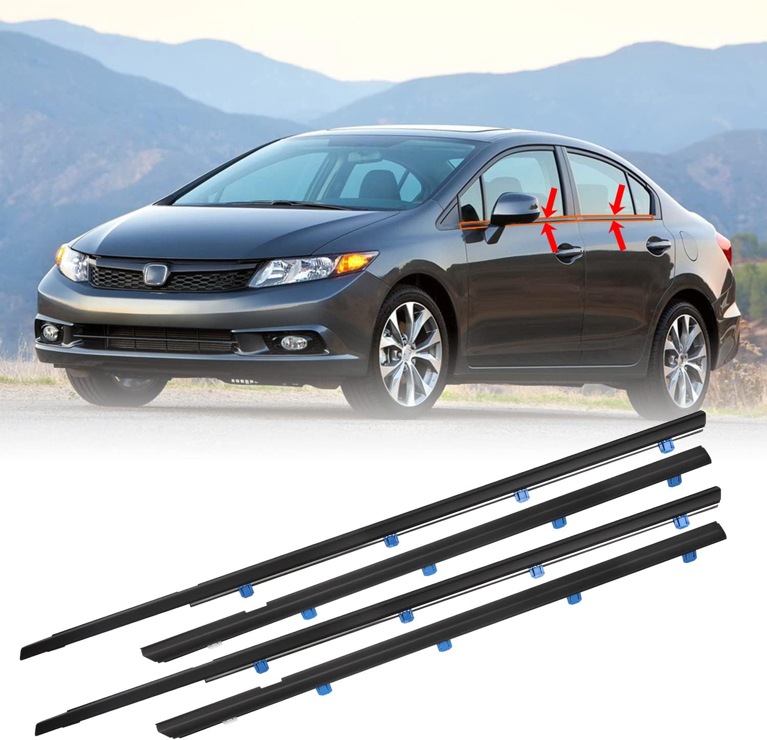 Amazon.com: MITZONE Civic Window Moulding Weatherstrip Trim Seal Belt ...