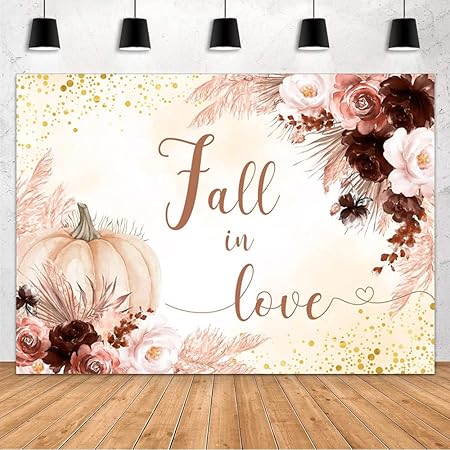 Amazon.com : Fall in Love Backdrop Fall in Love Theme Photography ...