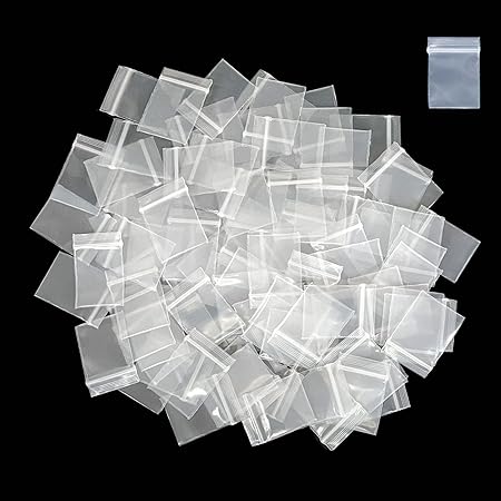 Amazon.com: 1"x1" Small Plastic Bags, Clear Baggies, Thick Reclosable ...