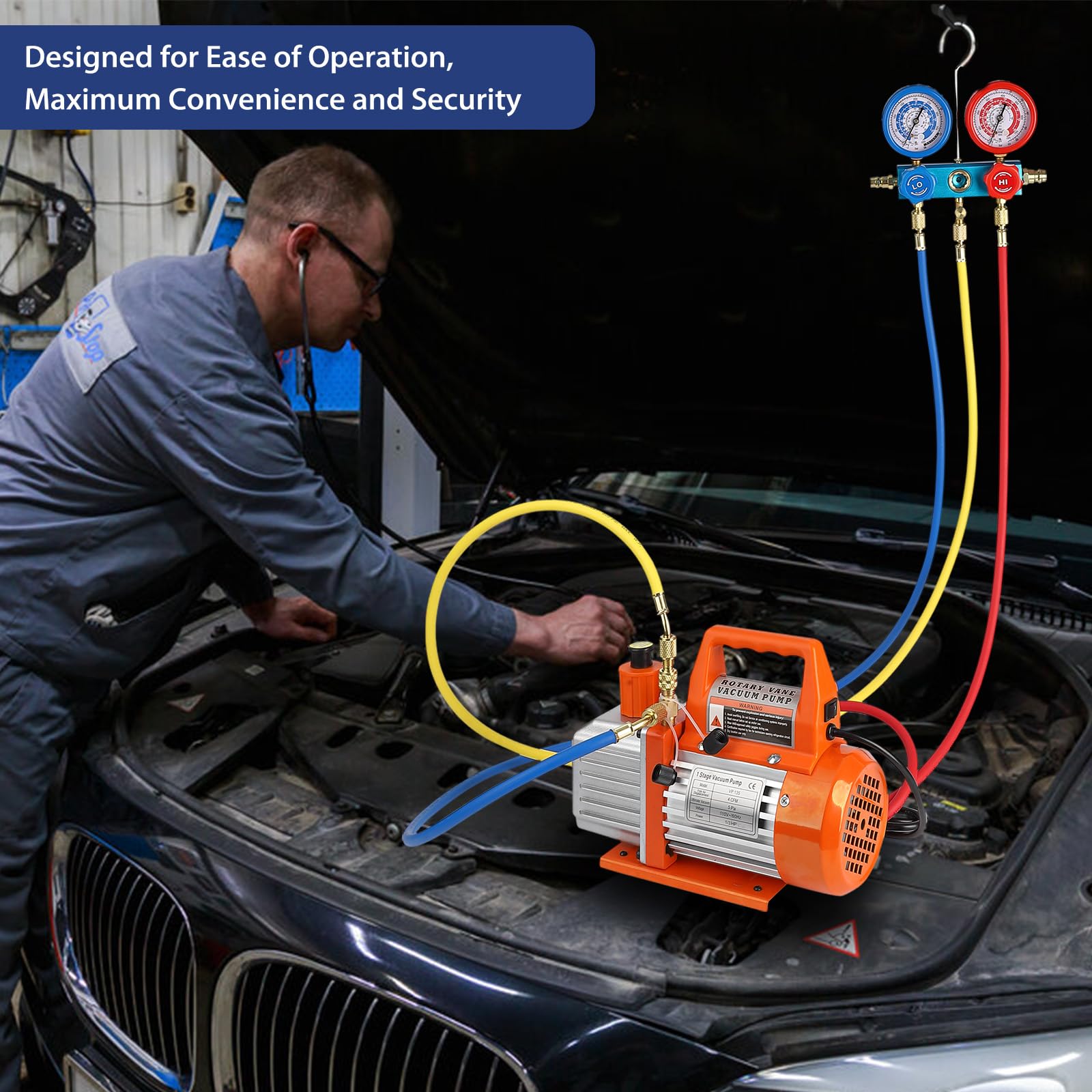 Snapklik.com : TacleeKii AC Vacuum Pump Kit - 110V 1/4 35CFM Single ...