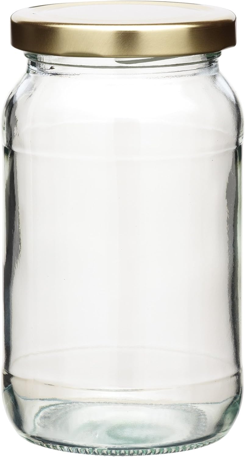 Amazon.com: KitchenCraft Home Made Round Jam Jar with Twist-Off Lid ...