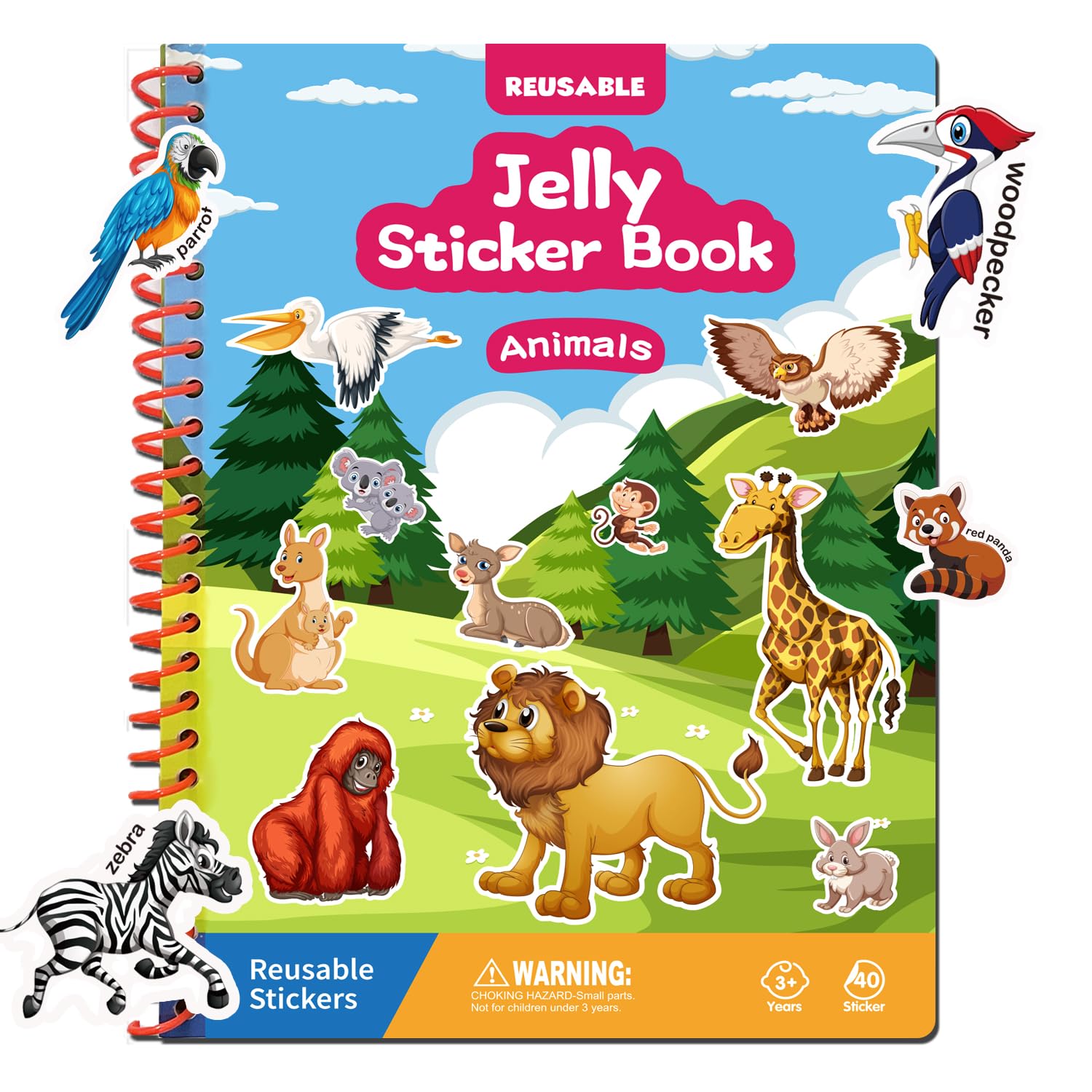 Amazon.com: Jelly Reusable Sticker Books for Toddlers 2-4 Years ...