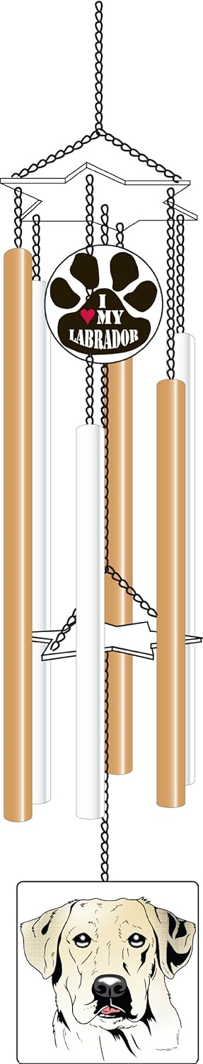 Amazon.com : Golden Lab (Labrador) Dog Breed 36" Windchime - Made In ...