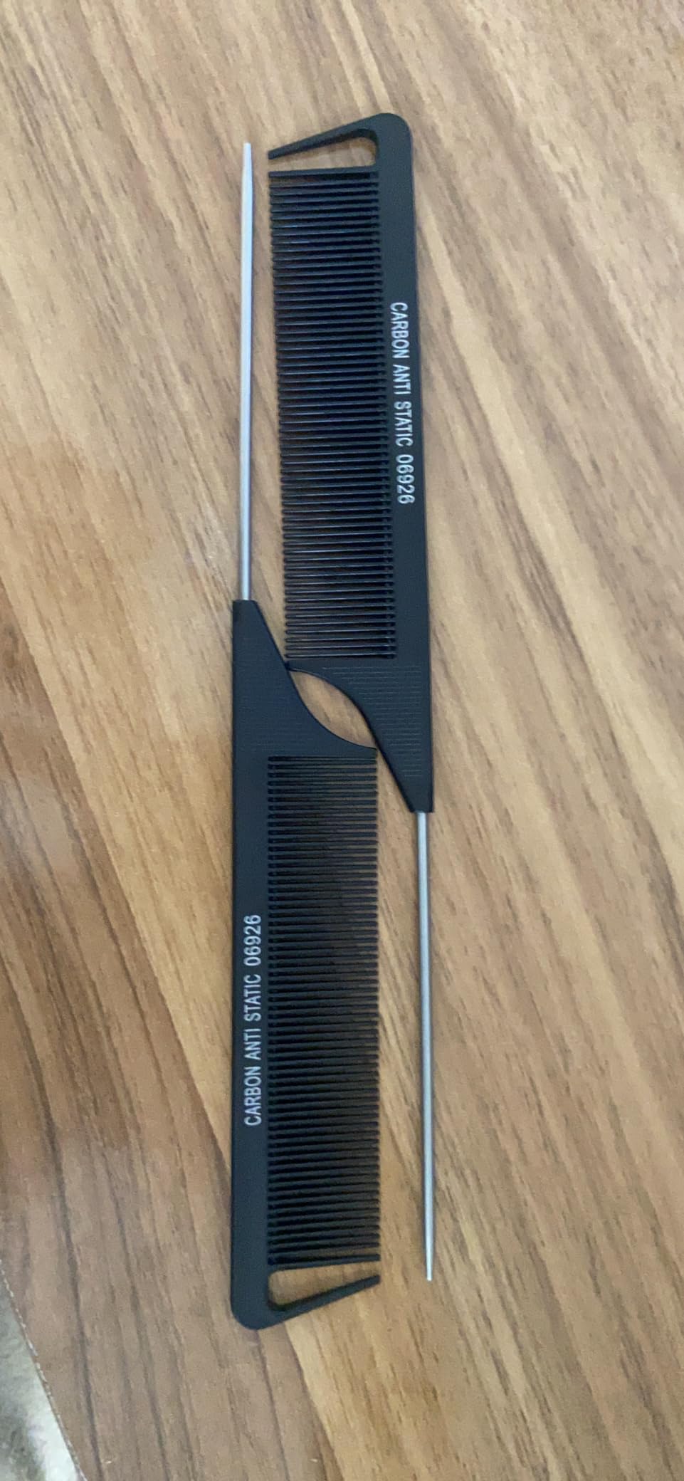 Alileader 2 Pieces Black Carbon Rat Tail Combs Pin Tail Comb 100% Anti ...