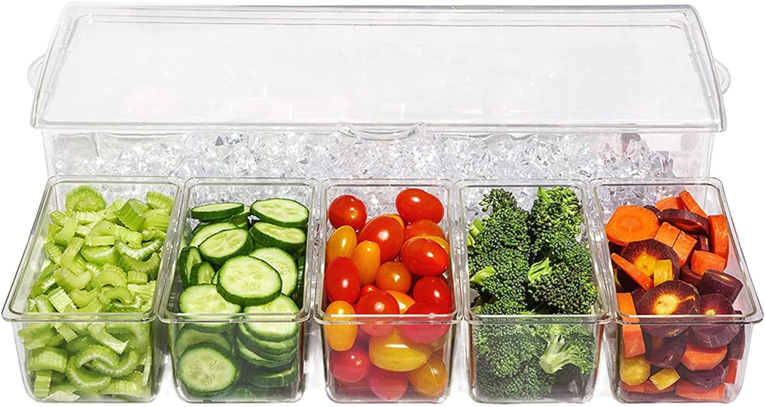 Condiment Containers with Lids, Ice Chilled Condiment Containers,Clear ...