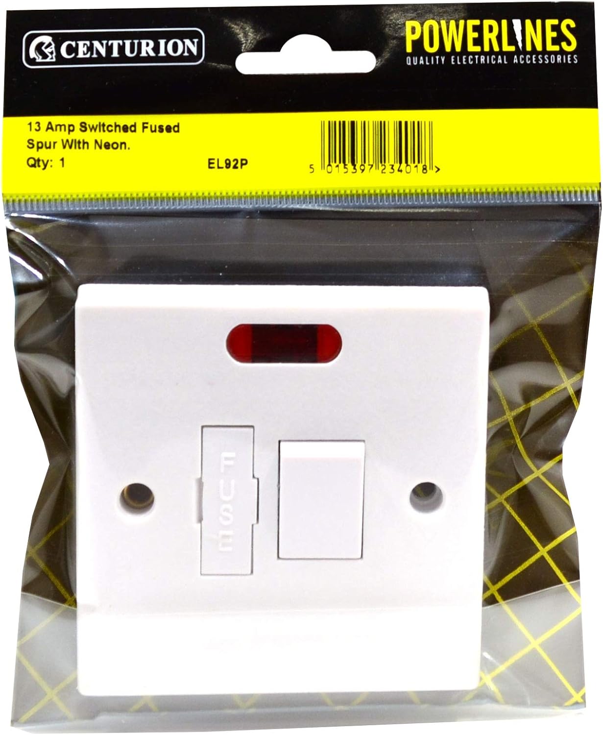 Centurion EL92P Fused Spur Switch with Neon Indicator White-13 Amp ...