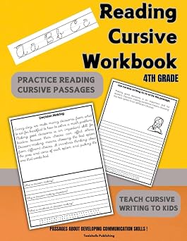 Amazon.com: Reading Cursive Workbook 4th Grade: Teach Cursive Writing ...