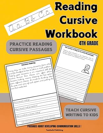 Amazon.com: Reading Cursive Workbook 4th Grade: Teach Cursive Writing ...