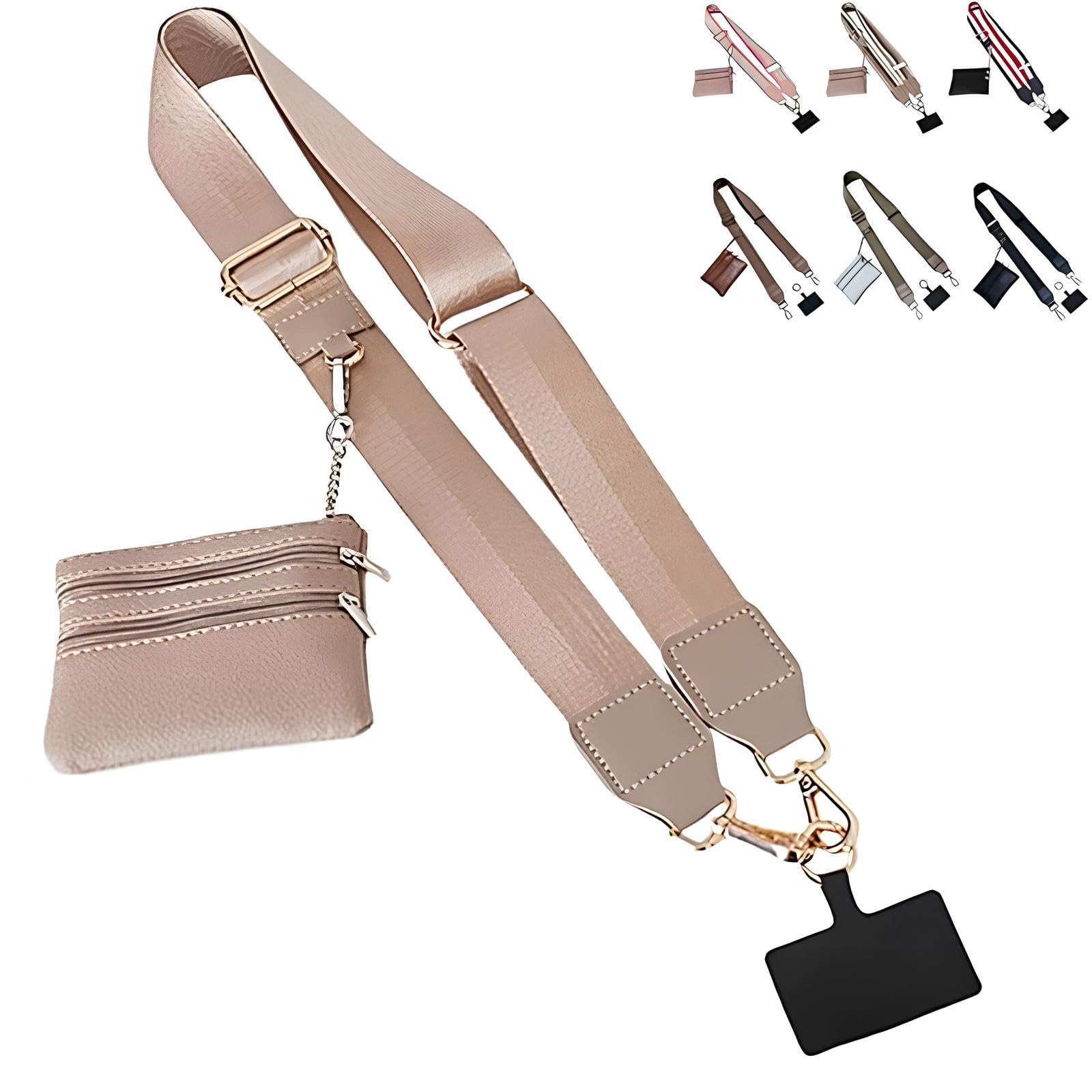 Amazon.com: FOTN Crossbody Phone Strap with Zippered Pouch,Clip and Go ...