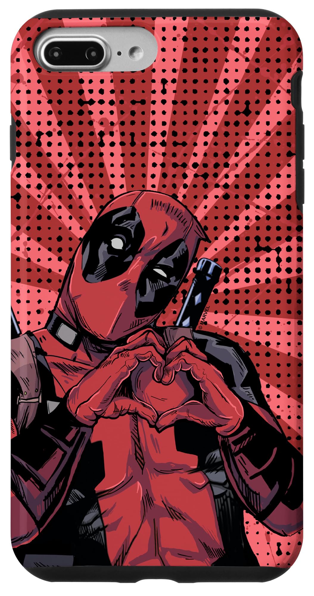 Amazon.com: iPhone 7 Plus/8 Plus Marvel Deadpool Comic Heart Hands Case ...