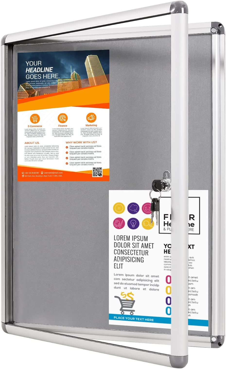 Poster Case Notice Boards - Outdoor Lockable - Silver - A1 : Amazon.co ...