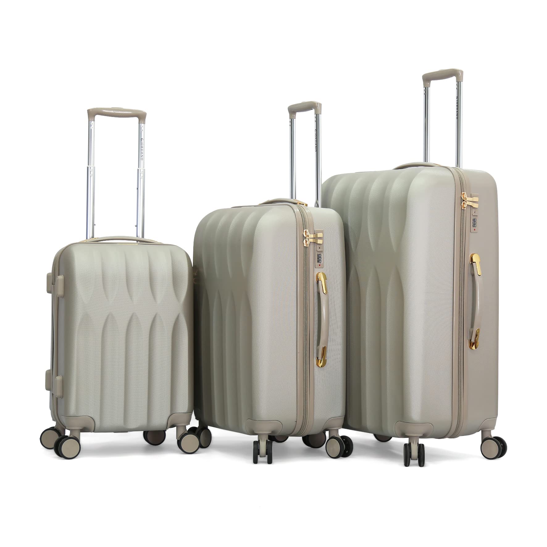Giordano Luggage Set 3 PCS TSA, L 28-M 24-S 20 Inches Champagne - 706 ...