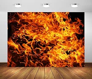 Amazon.com : BELECO 6x4ft Fabric Fire Backdrop Raging Fire Flames ...