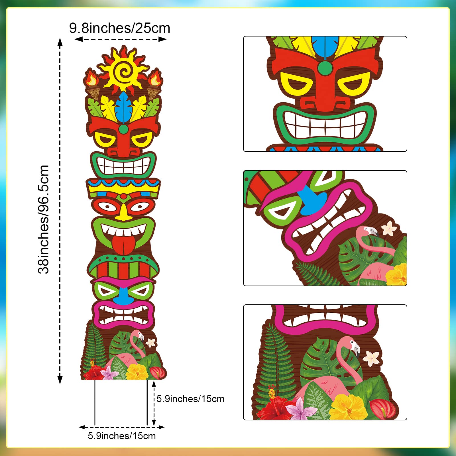 Snapklik.com : Queekay 2 Pcs Tiki Yard Sign Luau Hawaiian Tropical ...