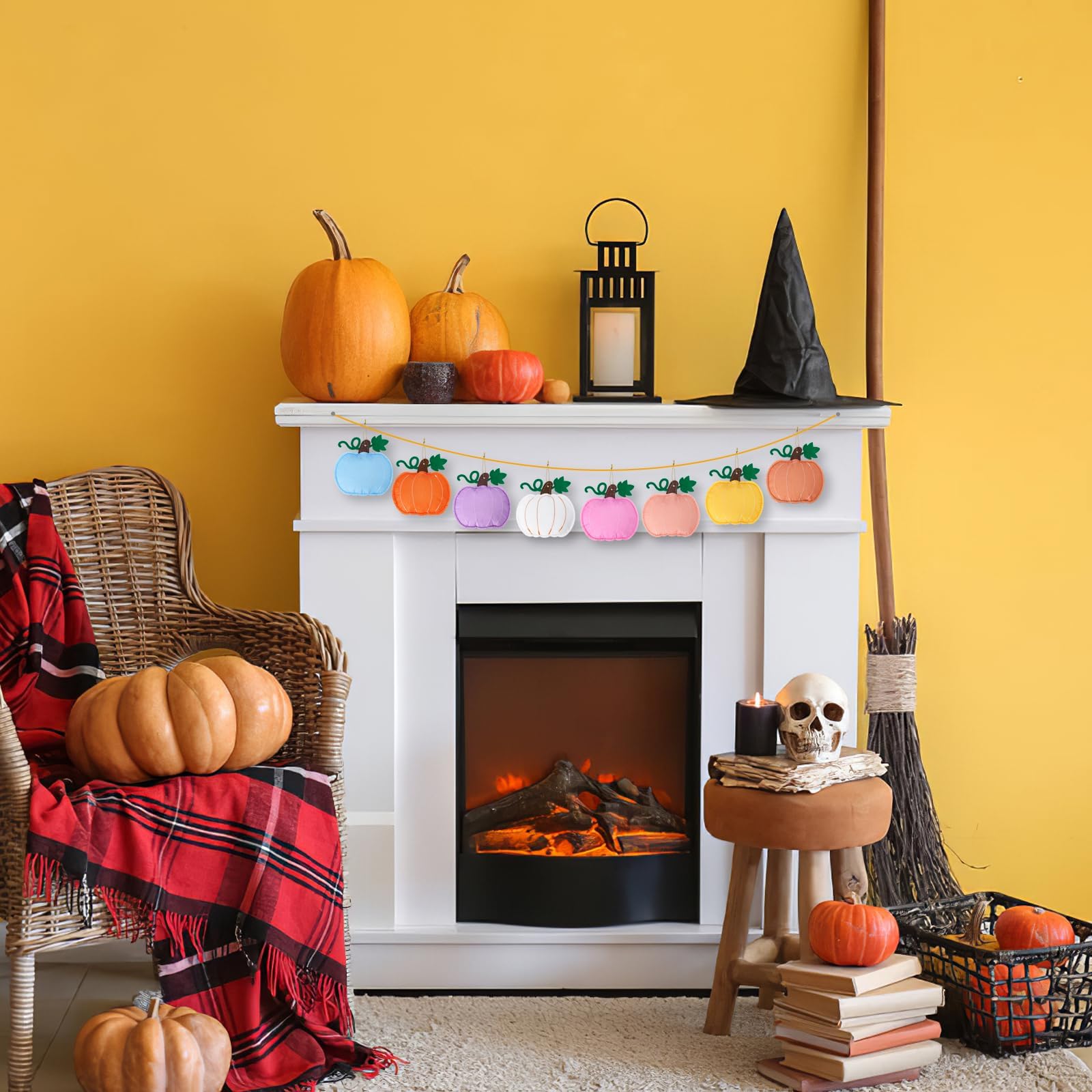 Snapklik.com : Felt Pumpkin Ornaments For Fall Tiered Tray Decor Bowl ...