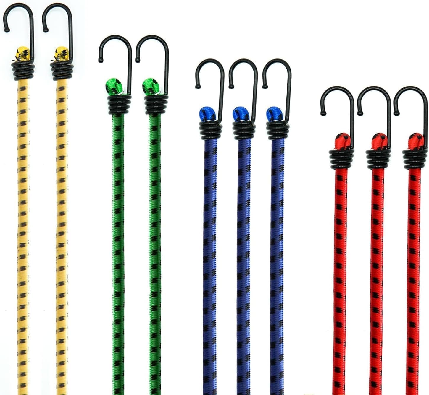 Lewdan Heavy Duty Bungee Cords with Hooks Pack of 10 Bungee Straps ...
