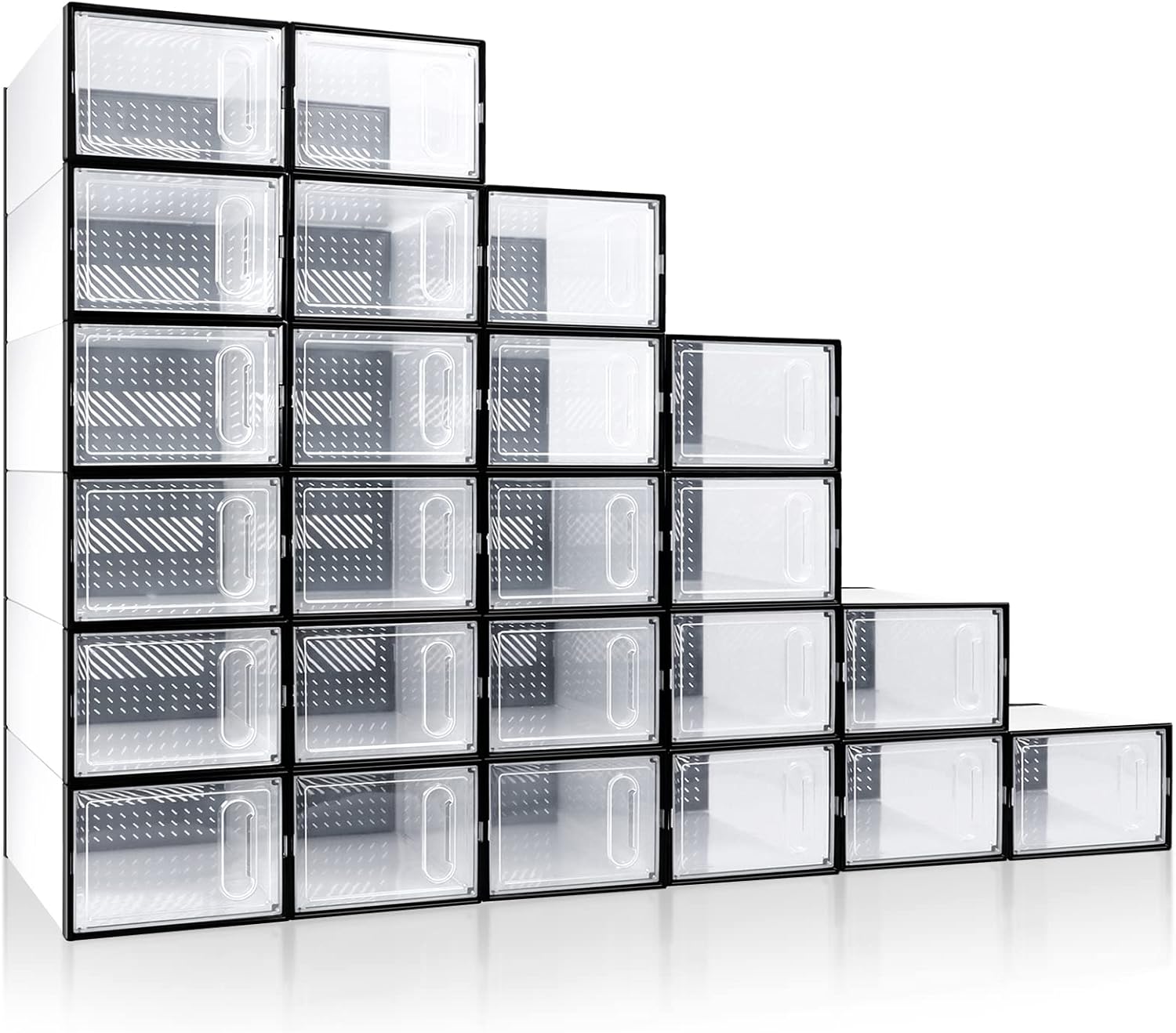 Amazon.com: 24 Pcs Clear Plastic Extra Large Shoe Storage Box for up to ...
