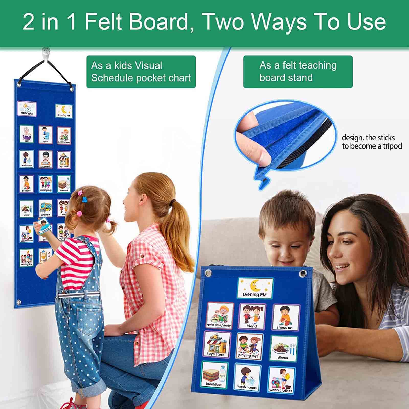 Buy Visual Schedule For Home Day Night Routine Chart Cards Visual Wall ...