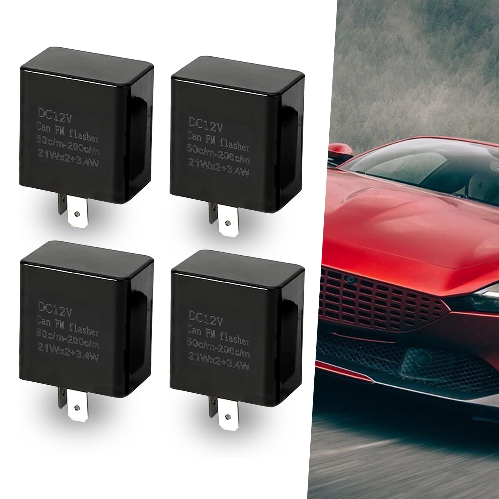 Snapklik.com : Yvshy Pack Of 4 Flasher Relay, 12V 2 Pin Speed ...