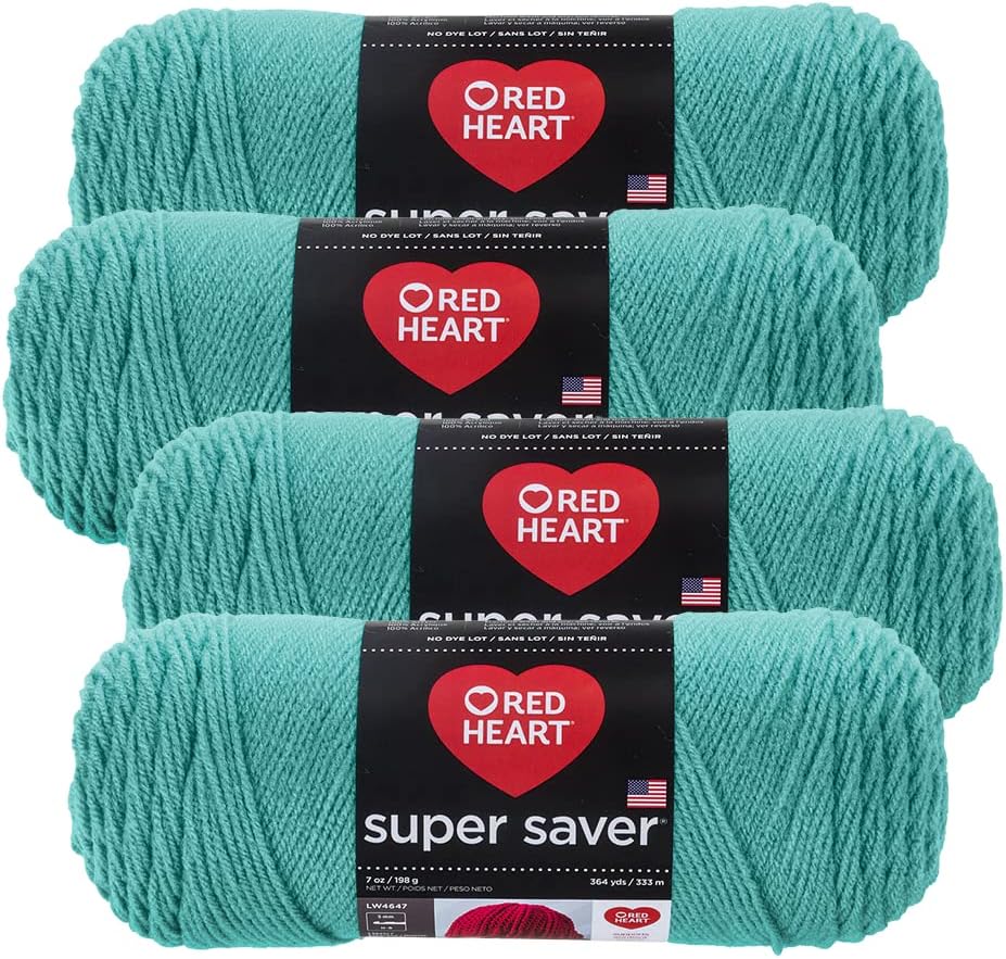 Amazon.com: Red Heart Super Saver Yarn (4-Pack of 7oz Skeins) (Spring ...