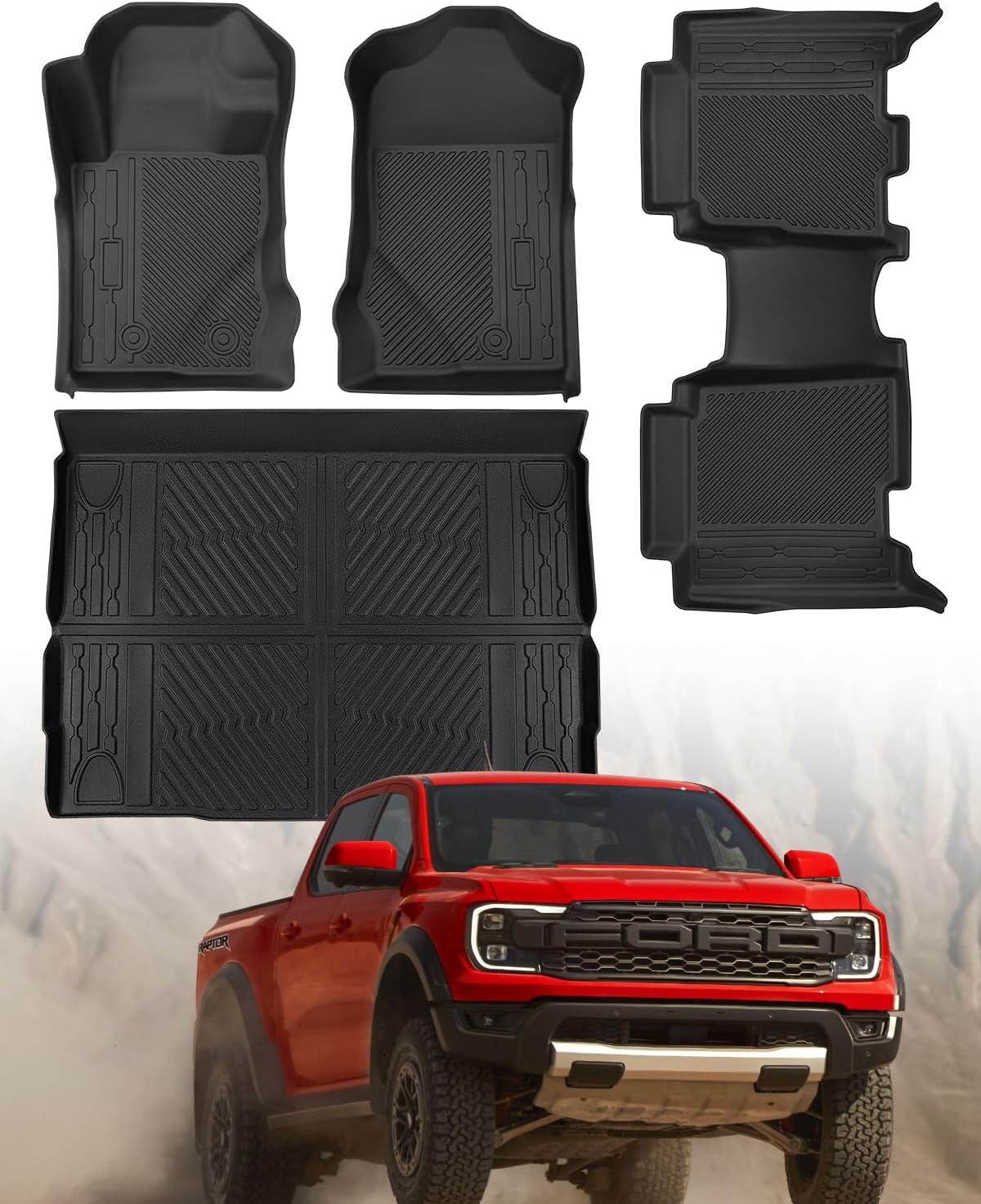 Amazon.com: CreekT All Weather Floor mats & Trunk mat for Ford Bronco ...