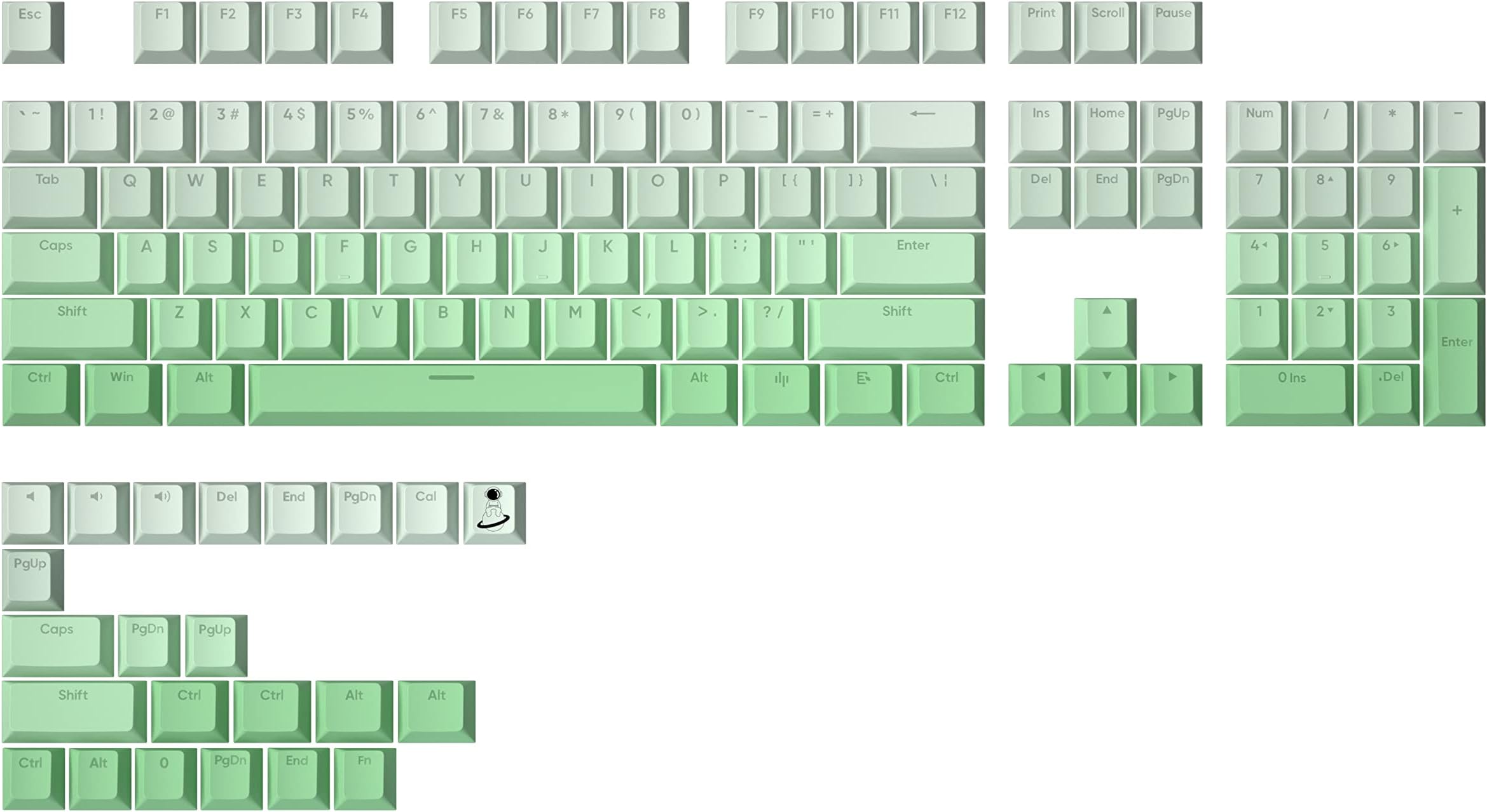 Amazon.com: YUNZII Gradient 127 Keys Cherry Profile PBT Dye Sublimation ...