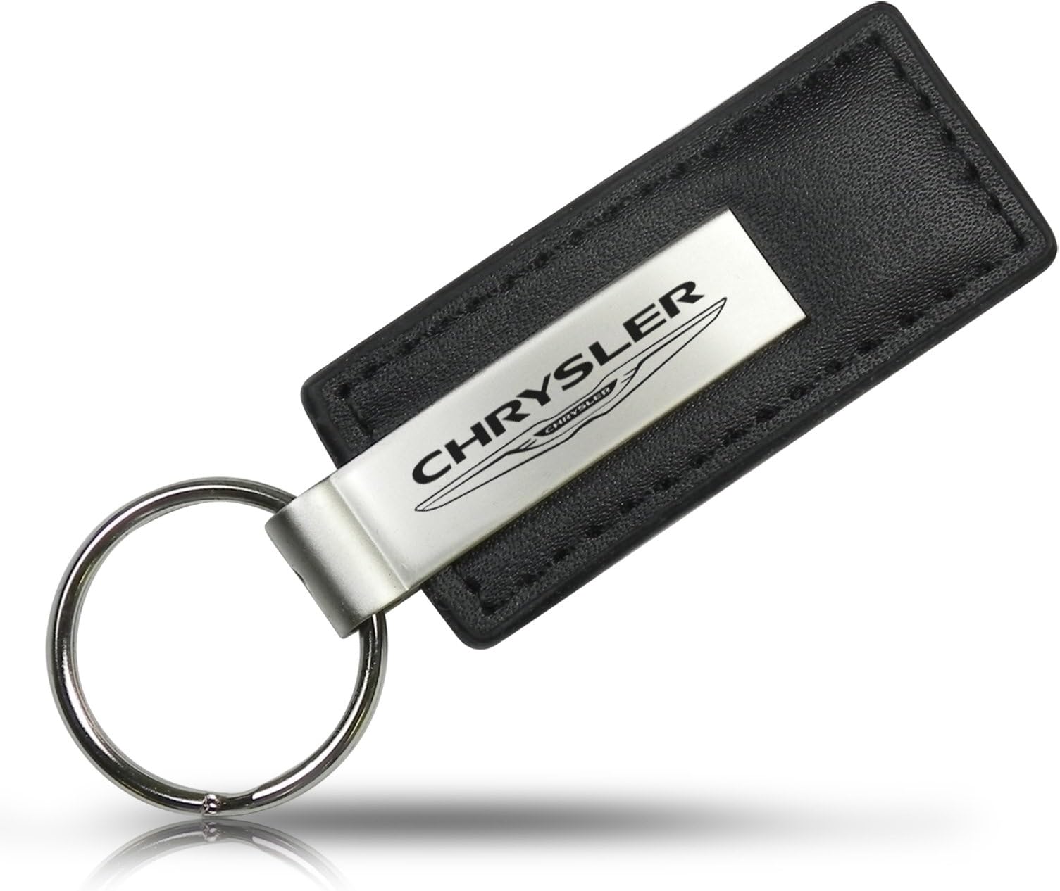 Amazon.com: Au-Tomotive Gold, INC. Chrysler Black Leather Keychain ...