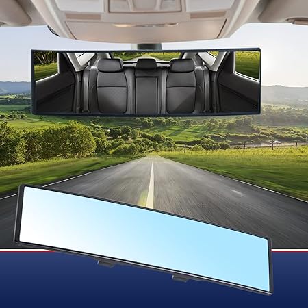 Amazon.com: JOYTUTUS Rear View Mirror, Universal 11.81 Inch Frameless ...