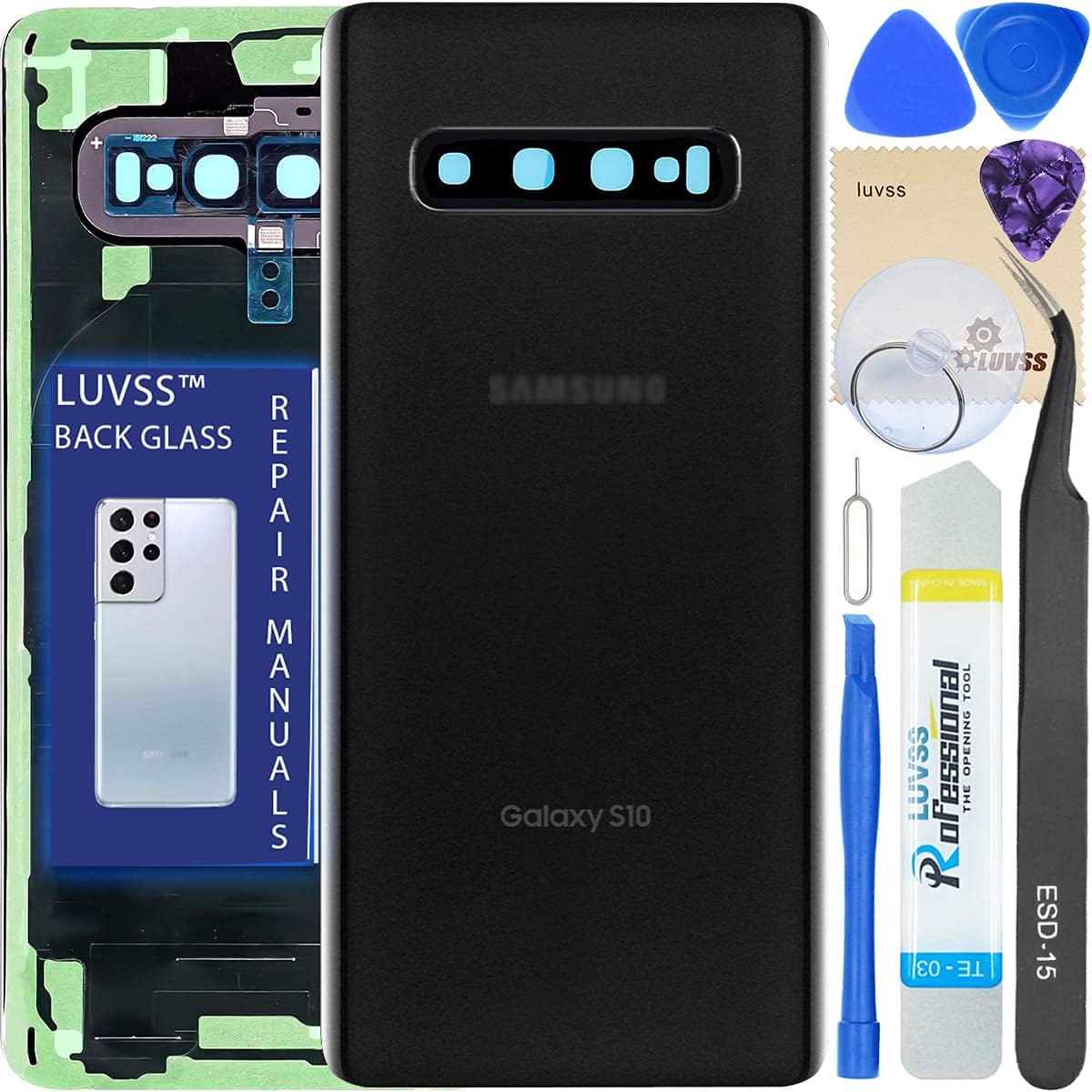 LUVSS Rear Glass for Samsung Galaxy S10 4G/LTE SM-G973 Back Glass ...