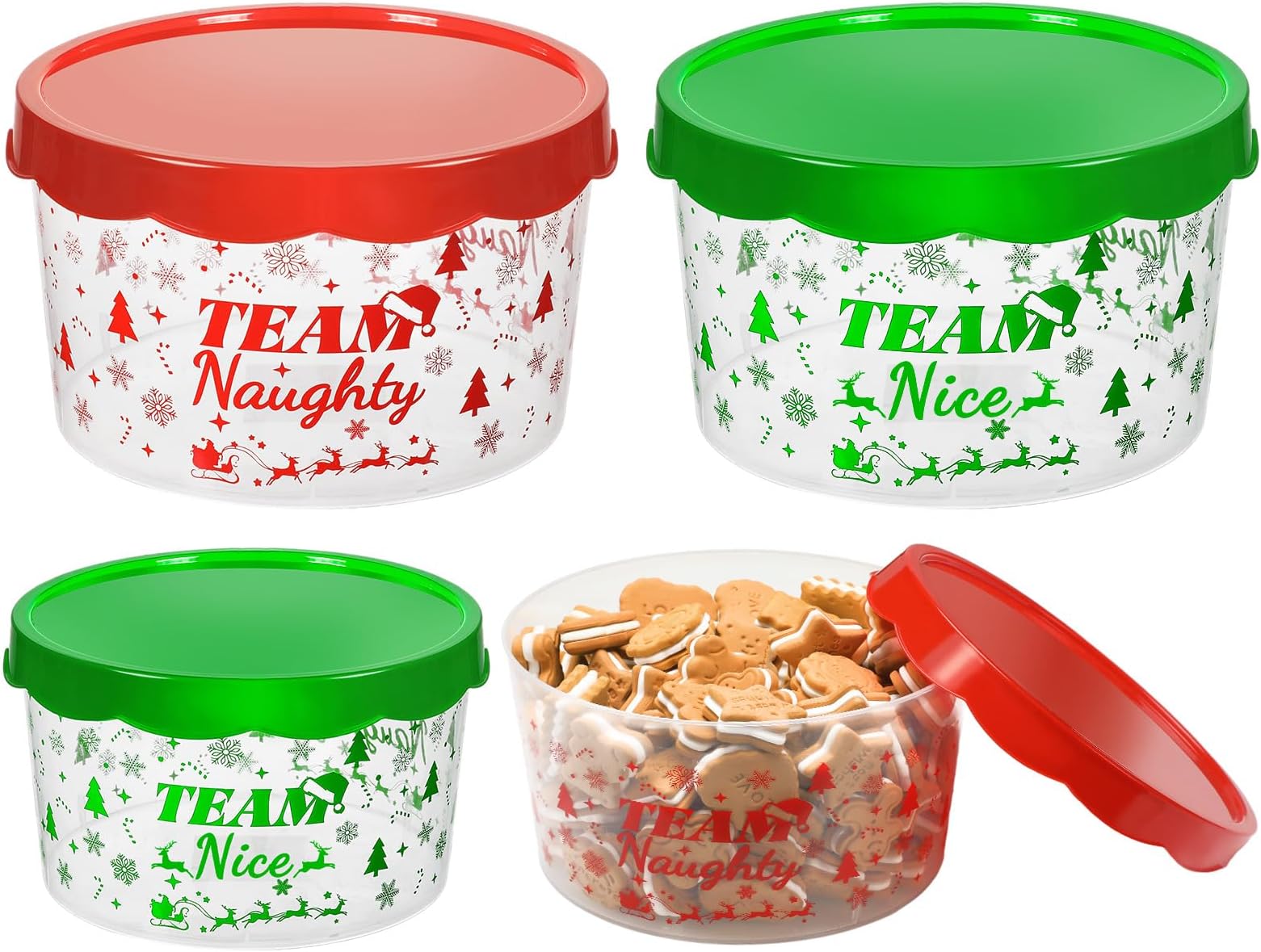 Amazon.com: Greenbrier Holiday~Christmas Cookie Storage Buckets with ...