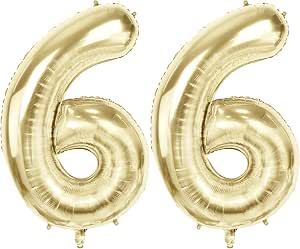 Amazon.com: Number 66 Balloons for 66th Birthday Party Decorations, 40 ...