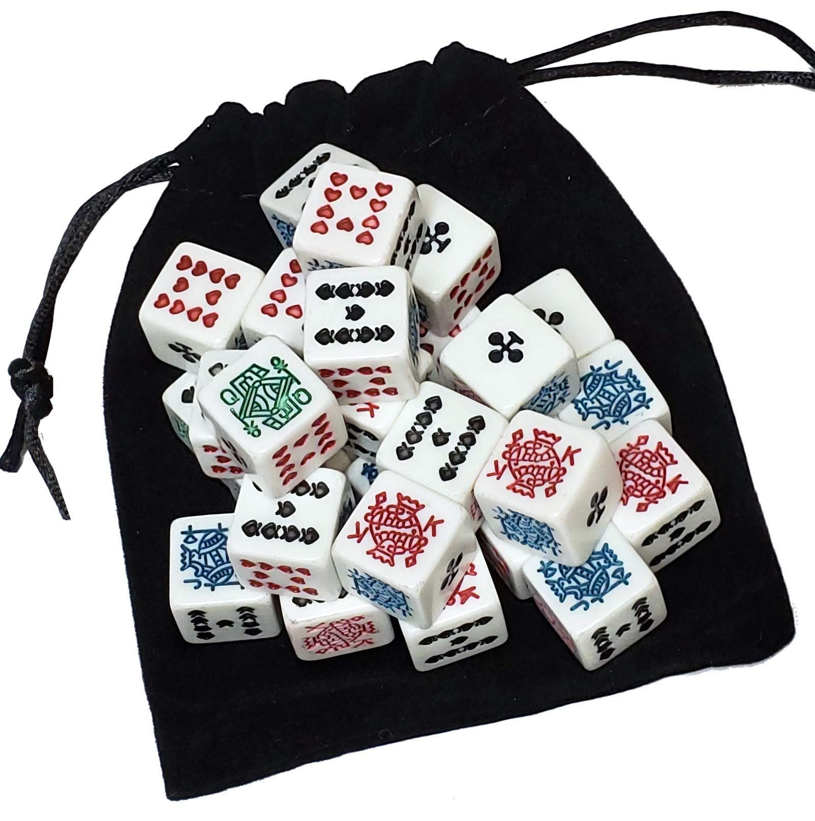 Dice Pouch Cyber-Deals 16mm Poker Dice Ivory Tone Multicolored ...