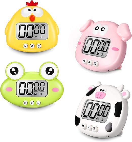 Amazon.com: 4 Pieces Cute Cartoon Animal Digital Timers Small Digital ...