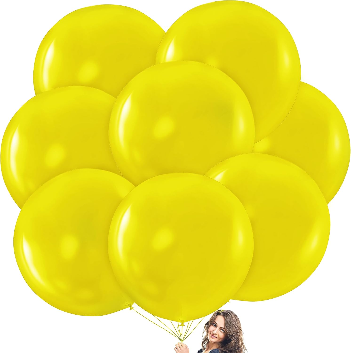 Amazon.com: Prextex Yellow Giant Balloons - 8 Jumbo 36 Inch Yellow ...