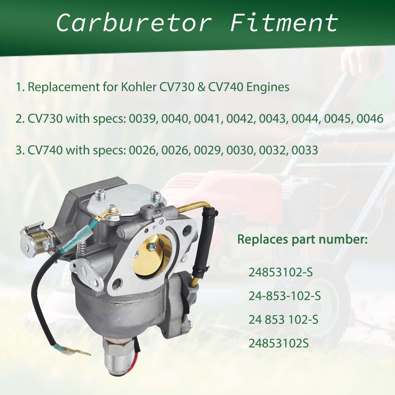 Kohler CV730 Carburetor Carbhub Carburetor For Kohler CV730 CV740 25hp ...