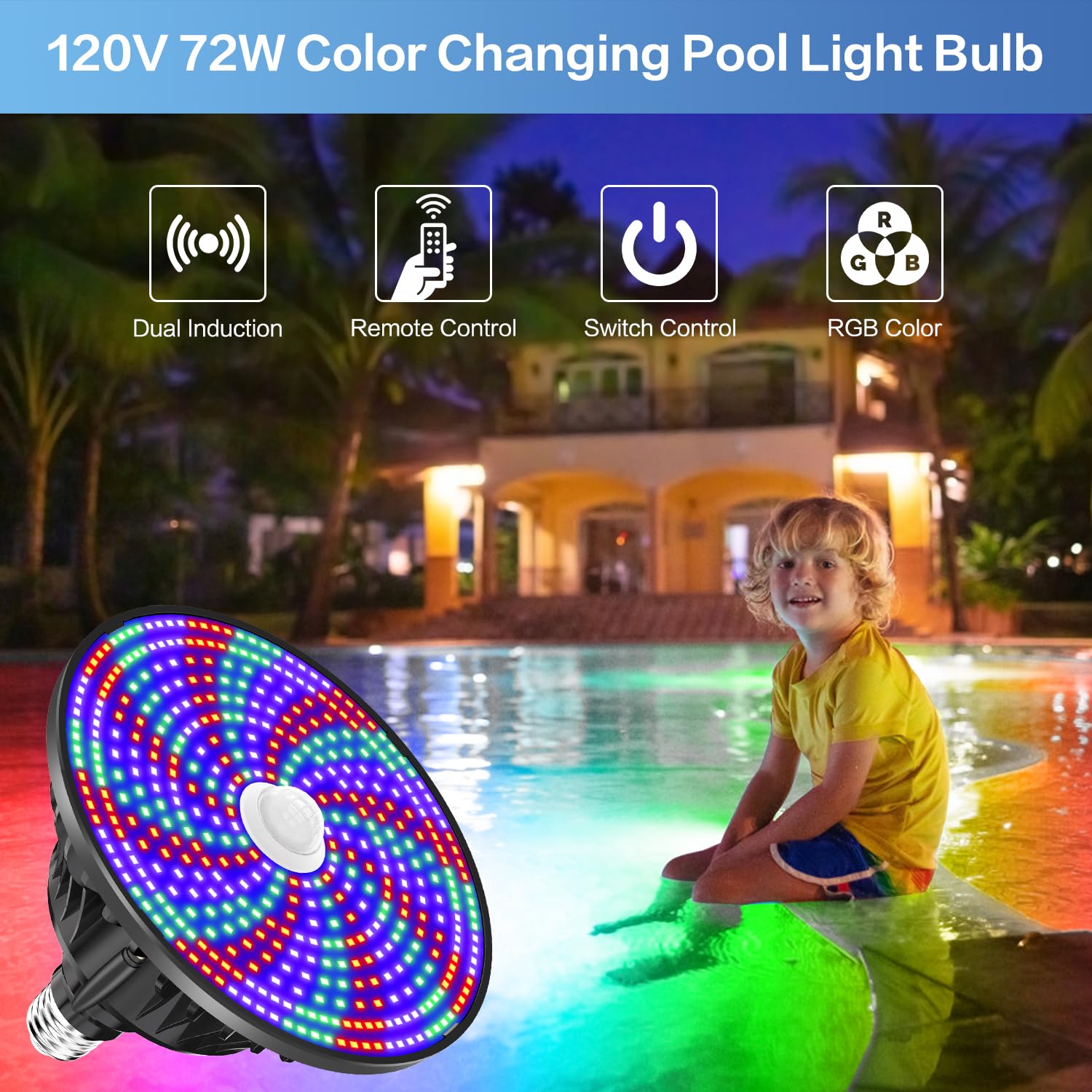 Color Changing Pool Light With Remote Control CEDIO LED Pool Light, 25W ...
