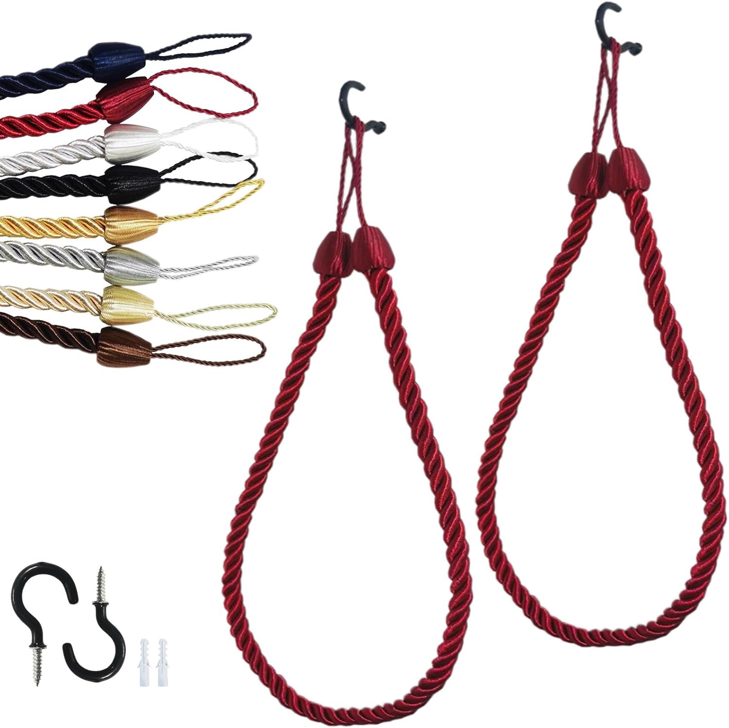 Amazon.com: SLIFEOW Curtain Rope Tiebacks, Red Curtain Tie Backs for ...
