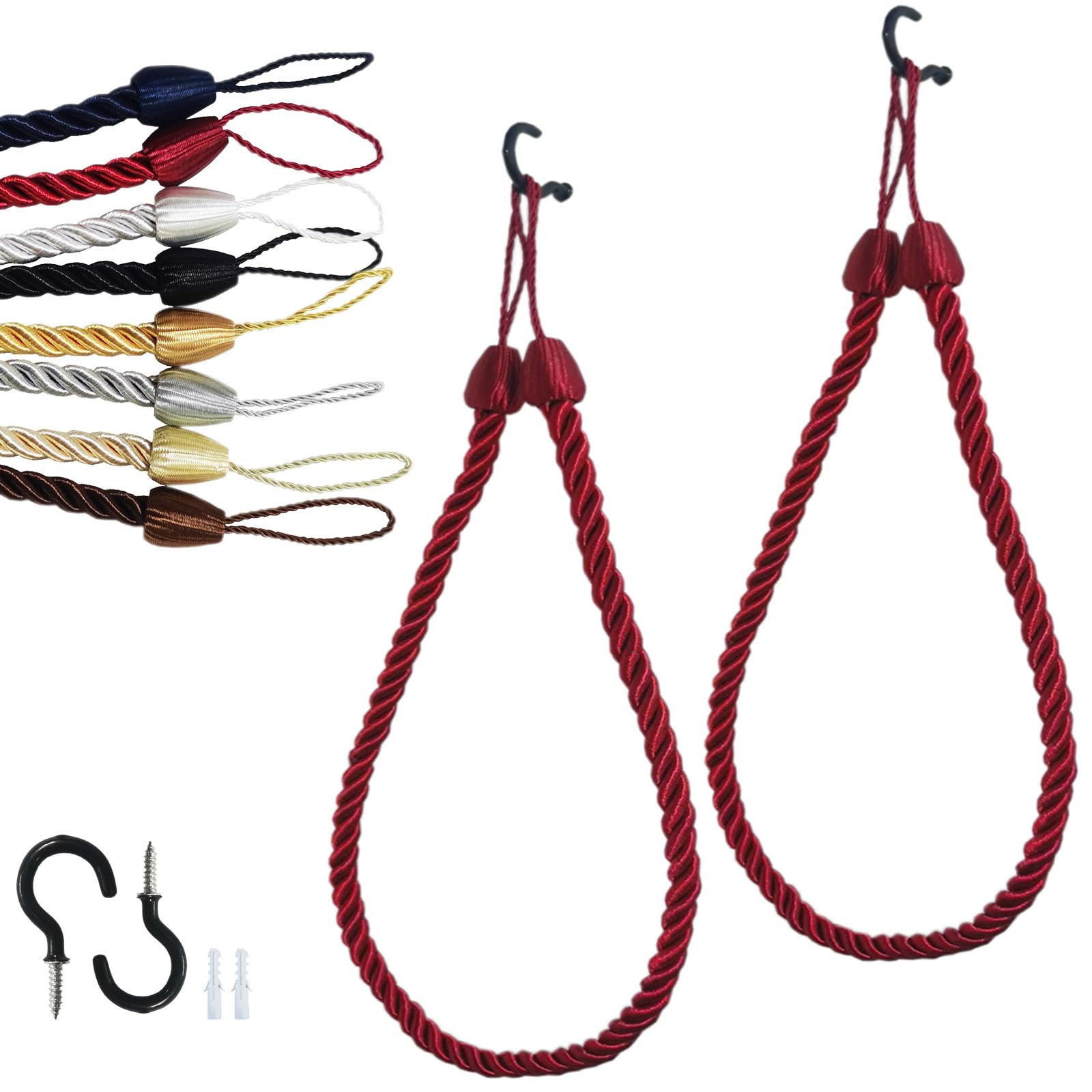 Amazon.com: SLIFEOW Curtain Rope Tiebacks, Red Curtain Tie Backs for ...
