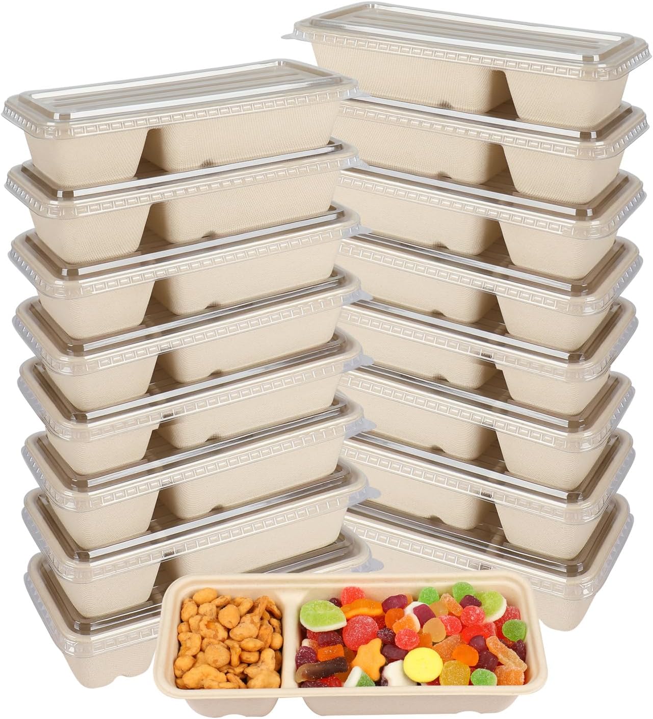 Amazon.com: Pony Packaging Compostable Clamshell To Go Food Containers ...