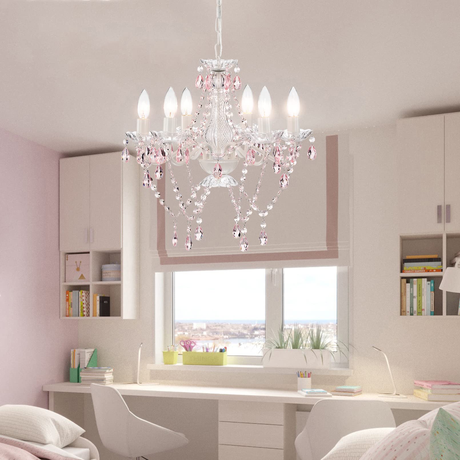 Crystal Chandeliers For Girls Young Chloe Crystal Chandelier In Pink