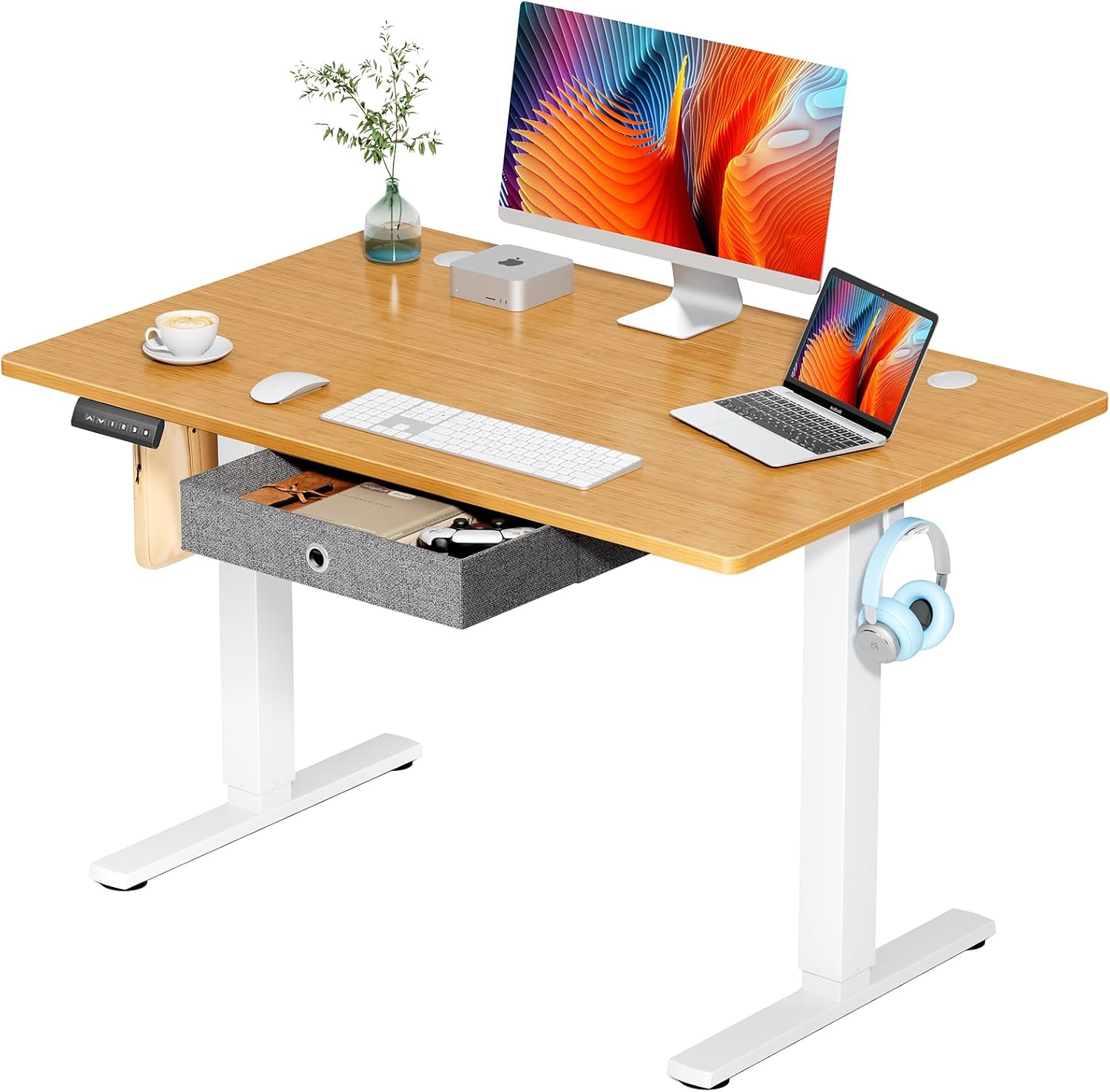 Amazon.com: Electric Standing Desk with Drawer, 48 x 24in Adjustable ...
