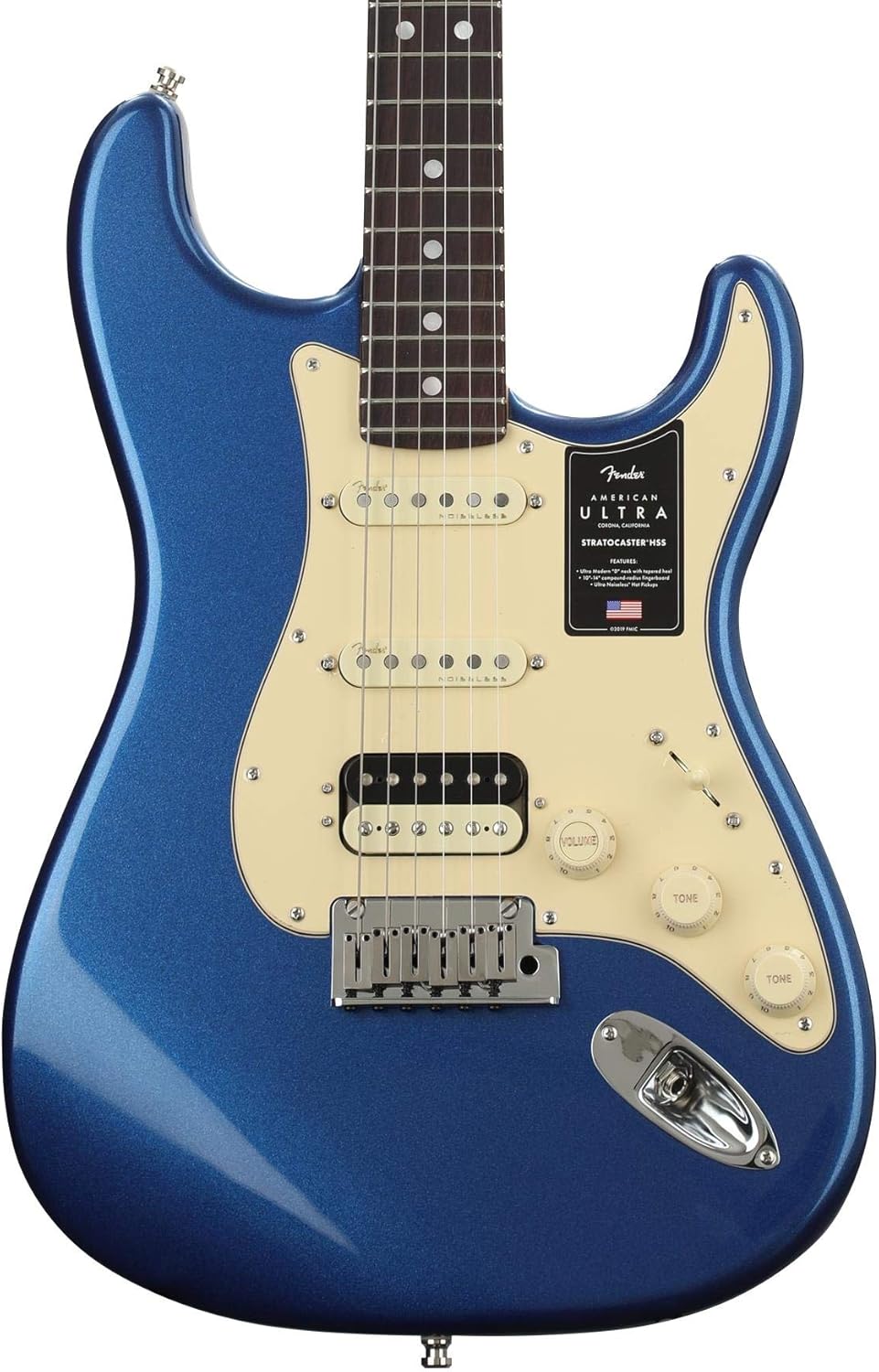Amazon.com: Fender American Ultra Stratocaster HSS - Cobra Blue with ...