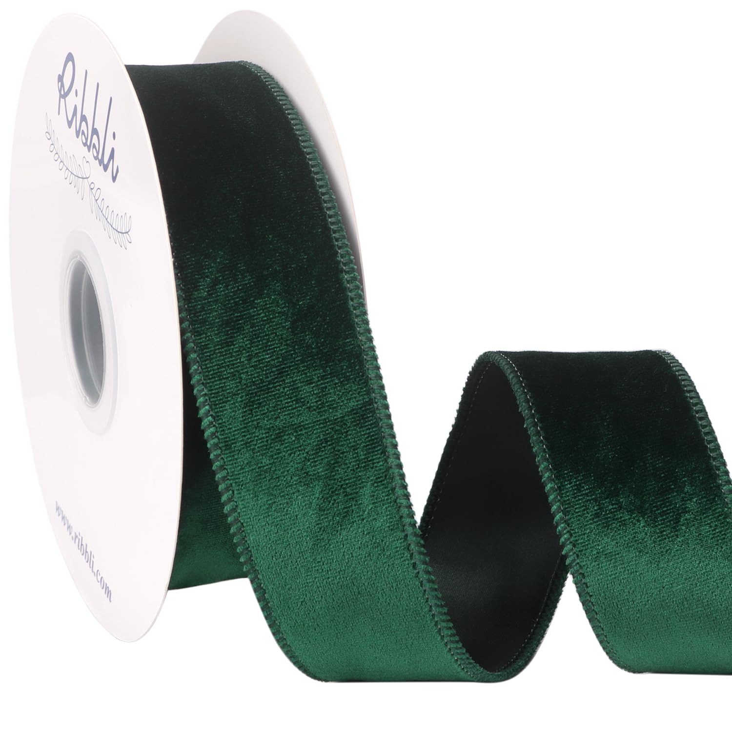 Amazon.com: Ribbli Forest Green Velvet Wired Ribbon 1.5 Inch Velvet ...