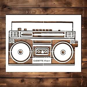 Amazon.com : Boombox Stencil Template - Reusable Vintage Retro Street ...