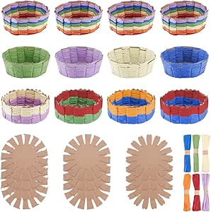 Amazon.com: FREEBLOSS 12 Set Basket Making Kit Creative Raffia Basket ...